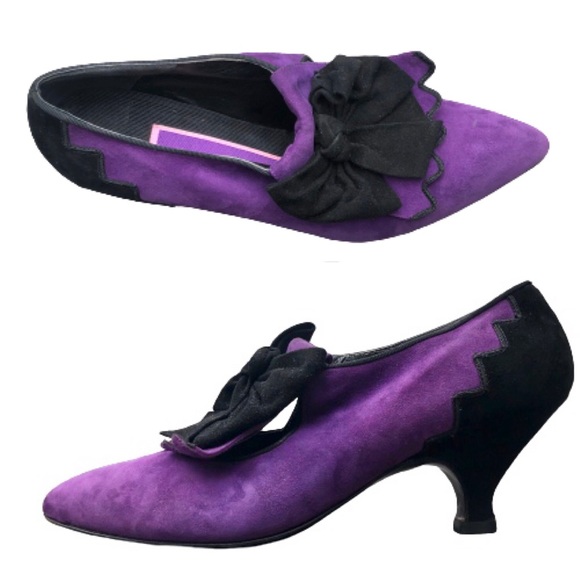 Susan Bennis/Warren Edwards | Shoes | Vtg 8s Victorian Purple Suede ...